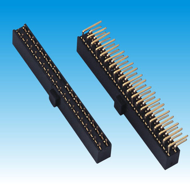 Right Angle Female Header Connector , 2.54 Mm Dual Row Pin Header With Bump Right Angle Female Header Connector , 2.54 Mm Dual Row Pin Header With Bump
